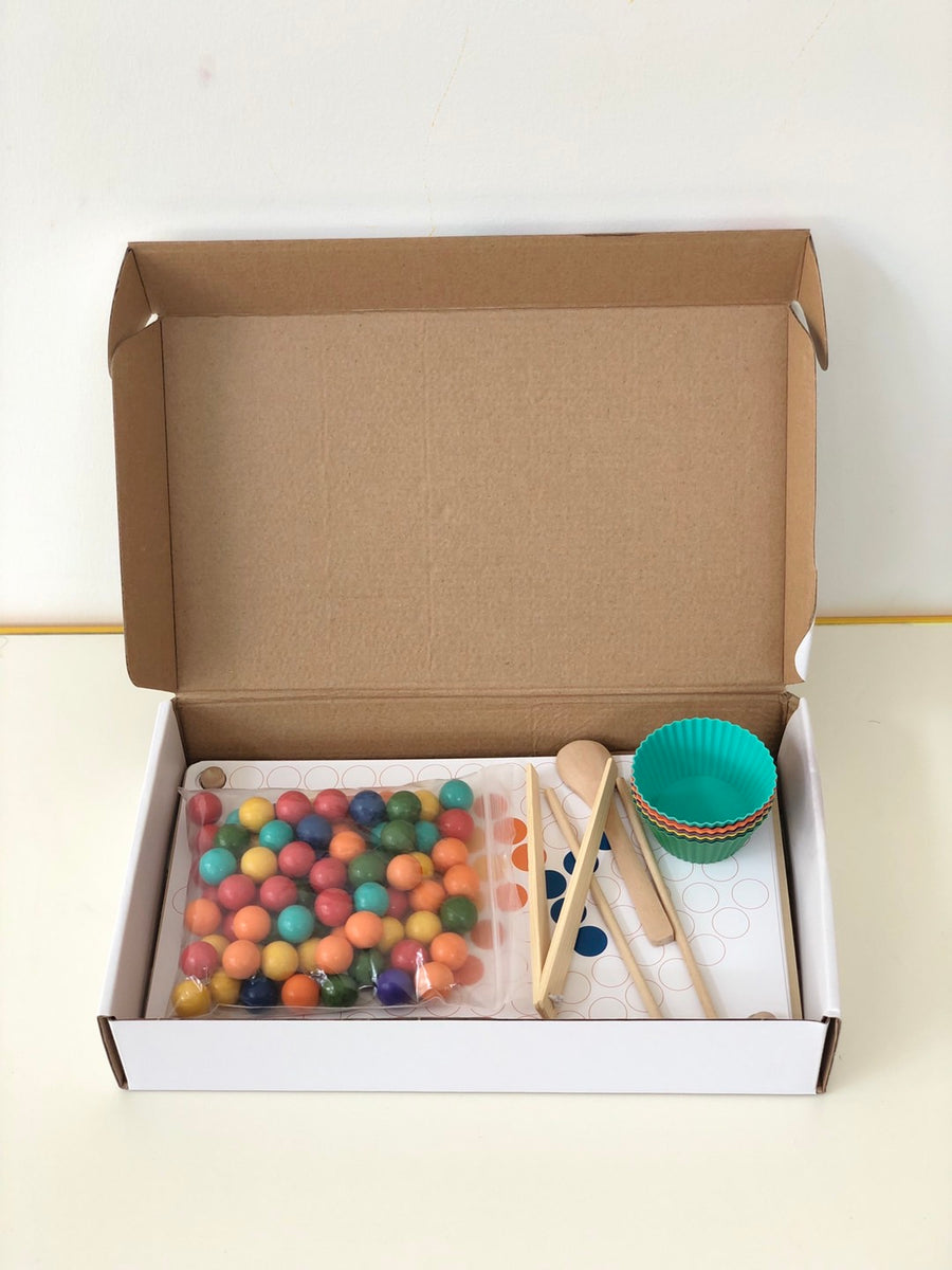 Wooden Rainbow Beads Colour Sorting Activity Board Game – Common Value